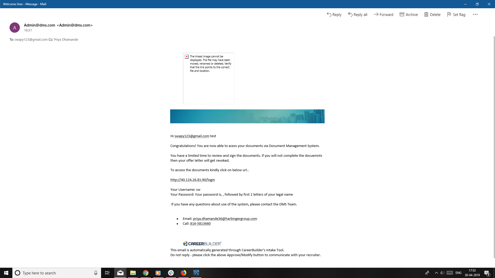 Dms 1275 Dms Candidate Email Issues Workterra Jira
